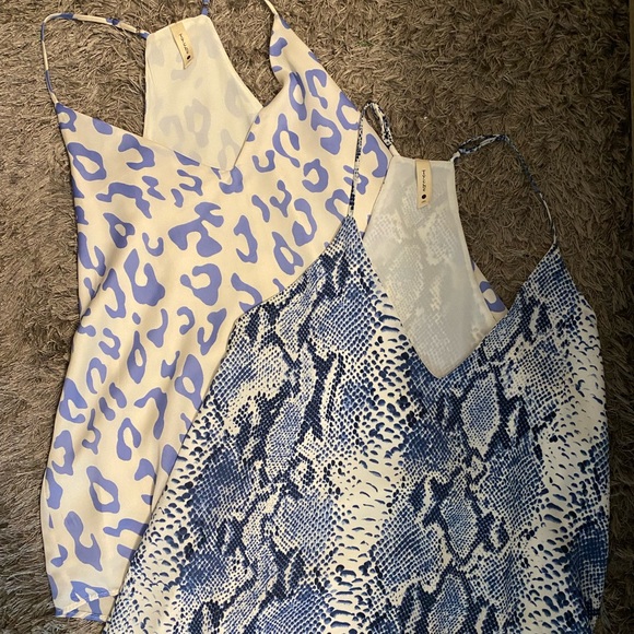 Tops | Blue Cheetah And Blue Snakeskin Dress Tanks | Poshmark
